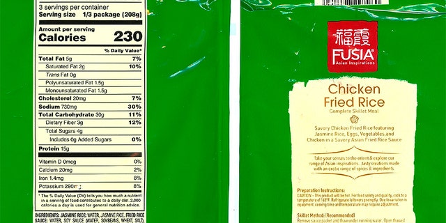 Chicken fried rice skillet meals recalled over undeclared allergens ...