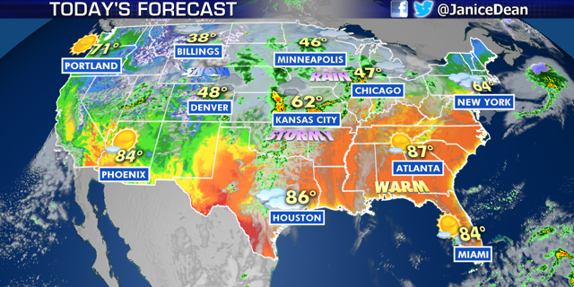 Severe storms threaten Central US; snow blankets Central Rockies | Fox News Severe storms threaten Central US; snow blankets Central Rockies | Fox News