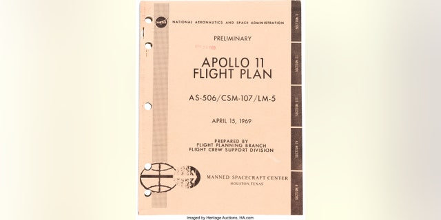 Apollo 11 Flight Plan And Nasa Memo Discussing Neil Armstrongs First