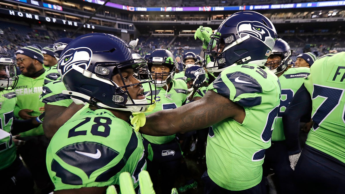 Football Team Huddle Seahawks