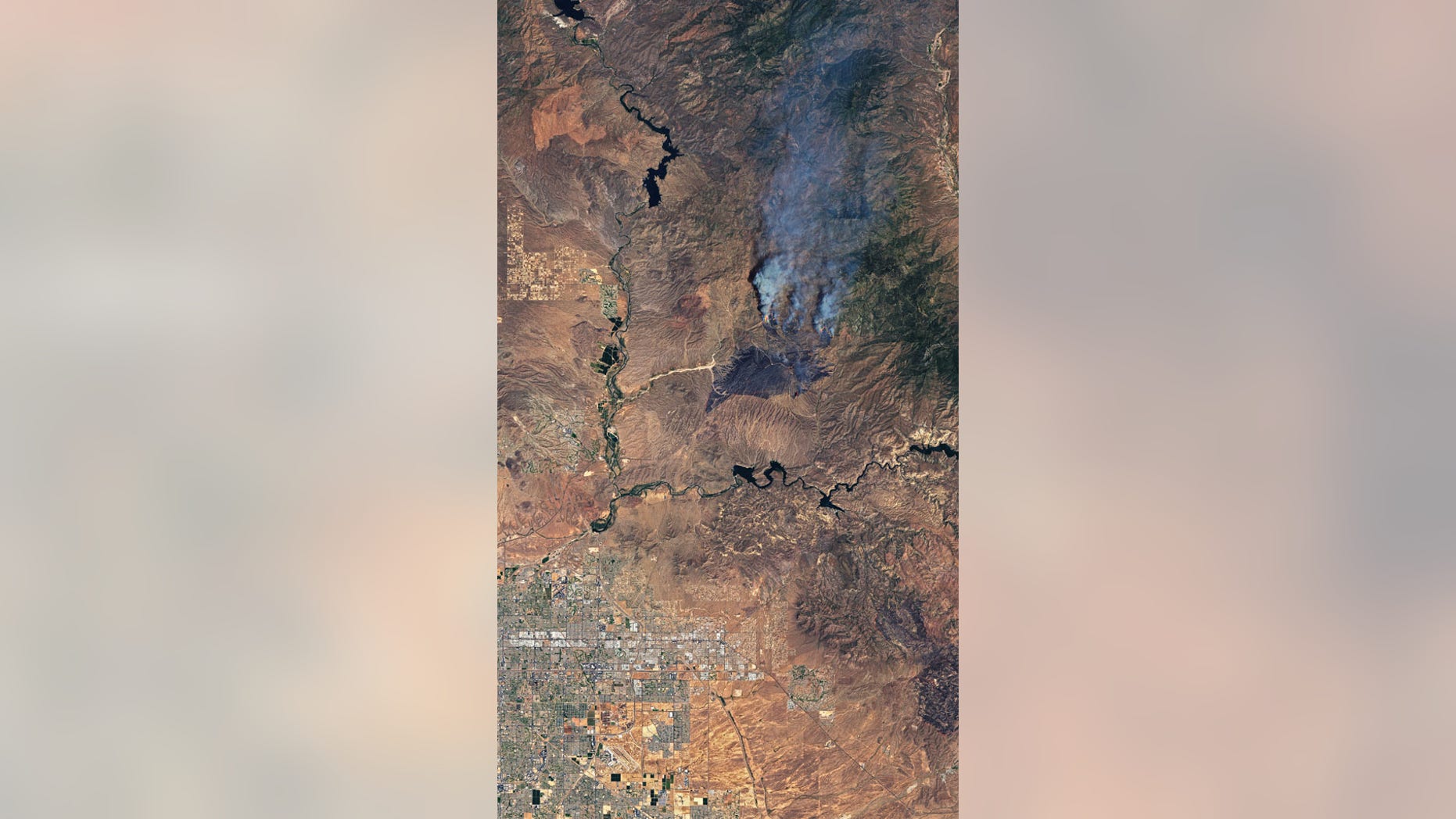 This is a shortwave infrared satellite view of the Bush Fire, in the ...