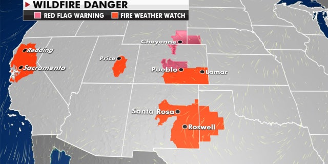 Wildfire danger in West as Northwest sees more storms, Northeast stays ...