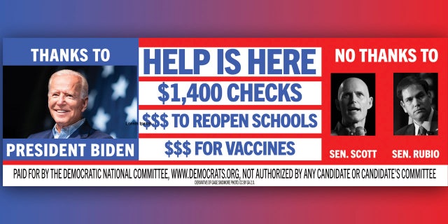 DNC launches billboard blitz to sell Biden's $1.9T coronavirus relief ... DNC launches billboard blitz to sell Biden's $1.9T coronavirus relief ...