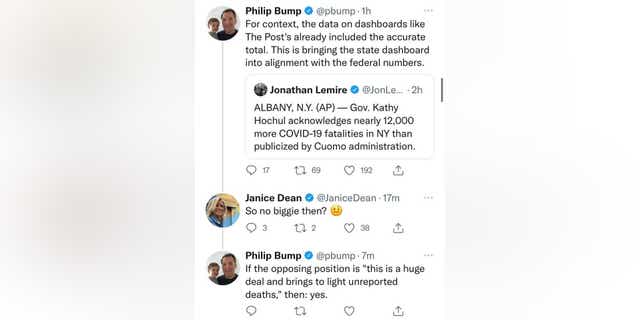 Washington Post's Philip Bump downplays New York's updated COVID death ...