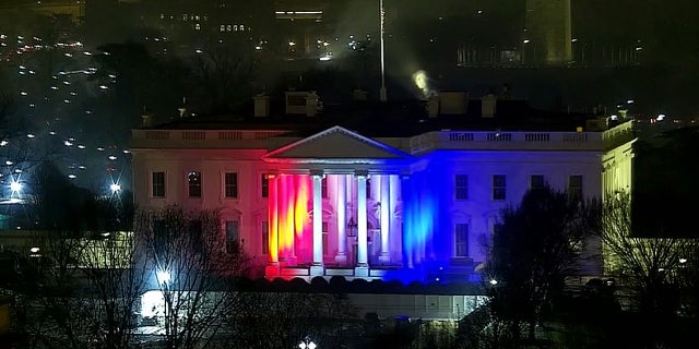 White House glows in red, white, and blue ahead of Beijing Olympics ...
