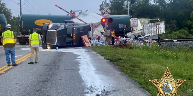 Train collides with semi-truck in Florida, spills Pedialyte | Fox News