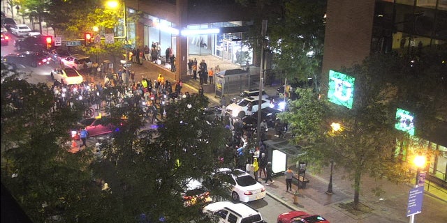 Video shows chaotic scene as cars do donuts, fireworks set off in ...