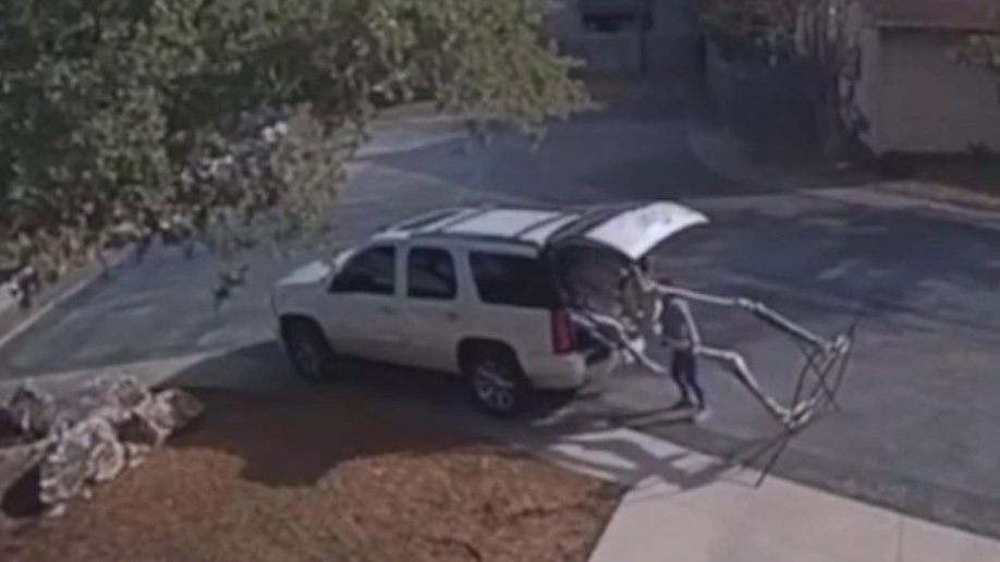 Huge Halloween skeleton snatched from Texas yard in broad daylight ... Huge Halloween skeleton snatched from Texas yard in broad daylight ...