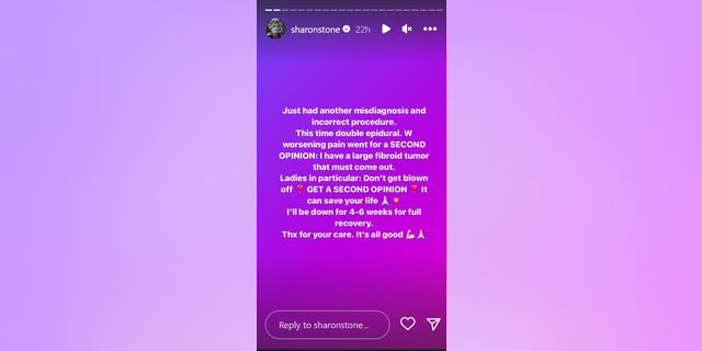 Sharon Stone opens up about doctors finding 'large fibroid tumor' in ...