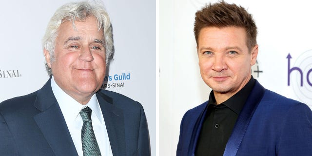 Jay Leno jokes he 'crashed into Jeremy Renner's snowplow' as he speaks ...