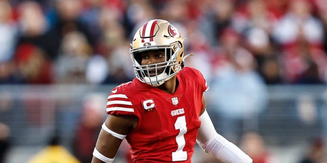 Eagles' AJ Brown, 49ers' Jimmie Ward separated by refs after pre-game ...