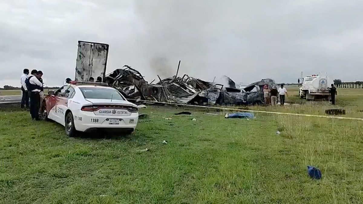 Fiery crash in northern Mexico leaves at least 26 dead after passenger ... Fiery crash in northern Mexico leaves at least 26 dead after passenger ...