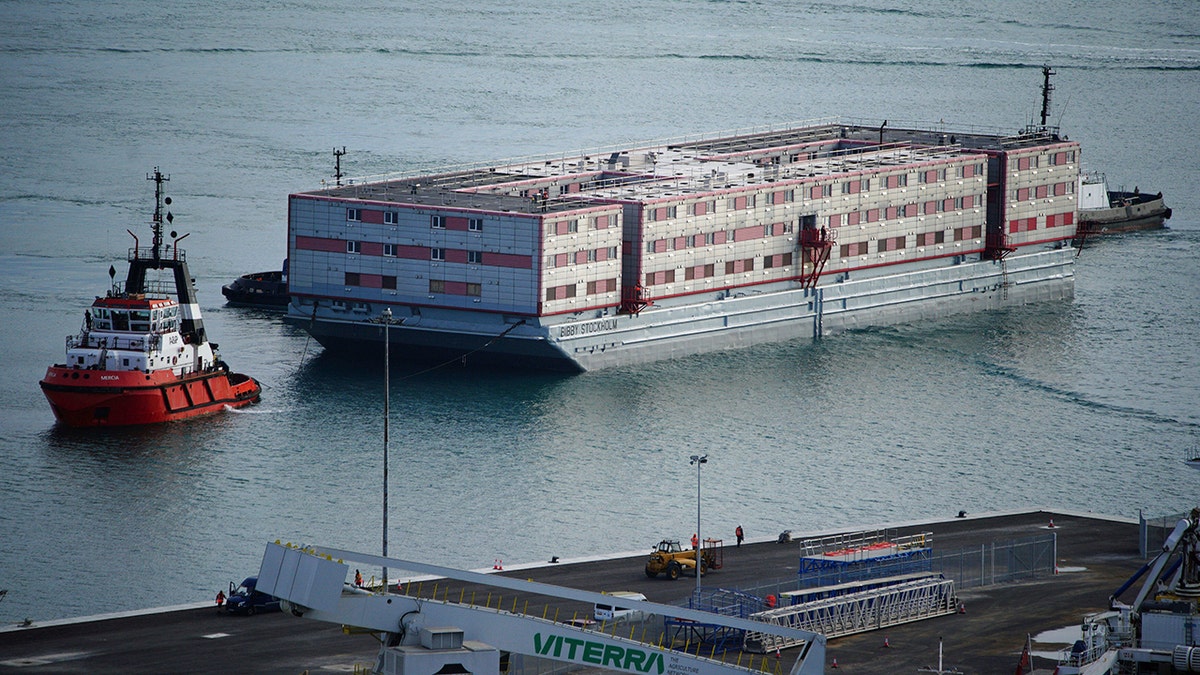 Barge That Will House Around 500 Asylum Seekers Arrives In England