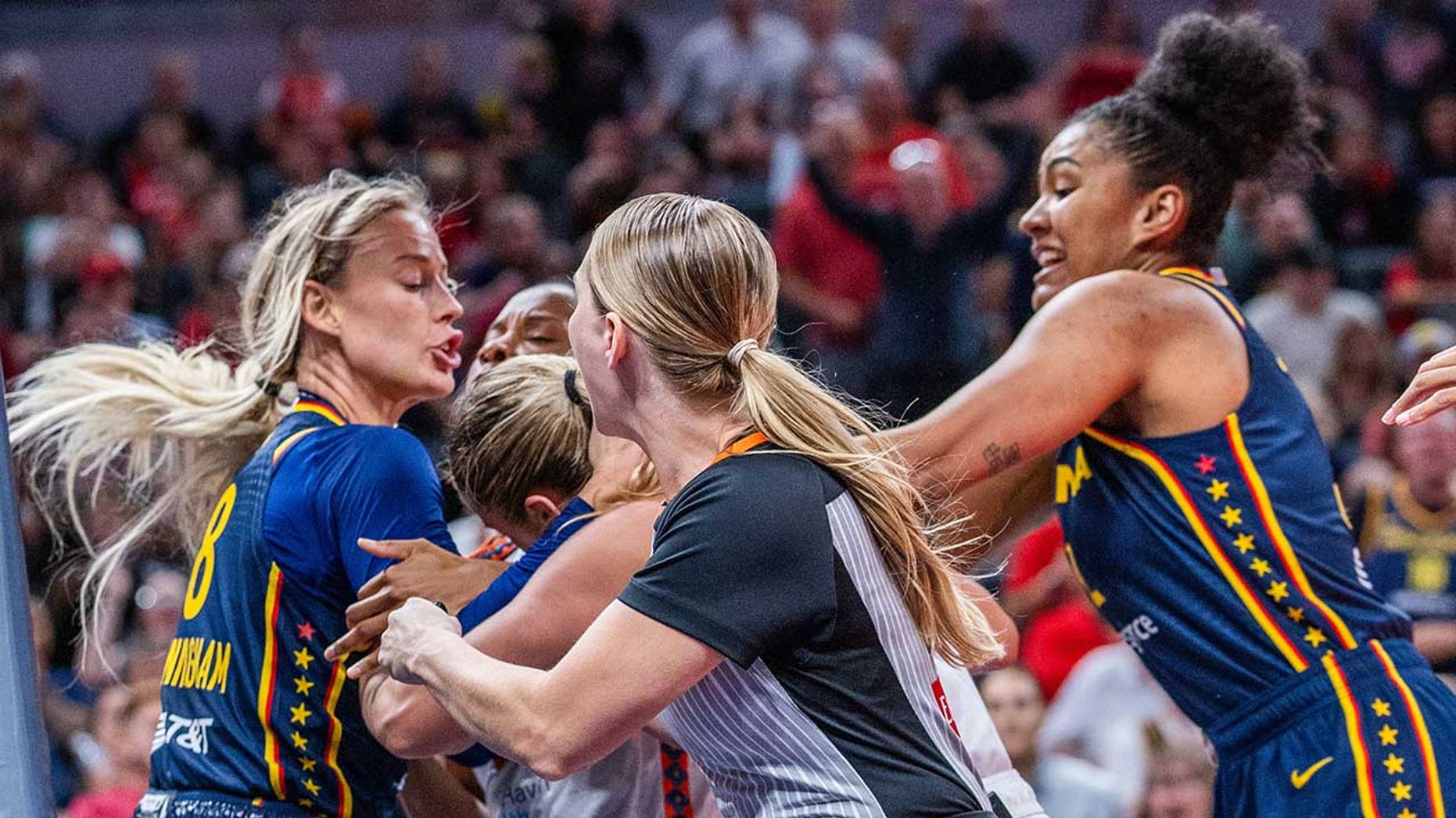 Sophie Cunningham calls out WNBA refs for not protecting Caitlin Clark ...
