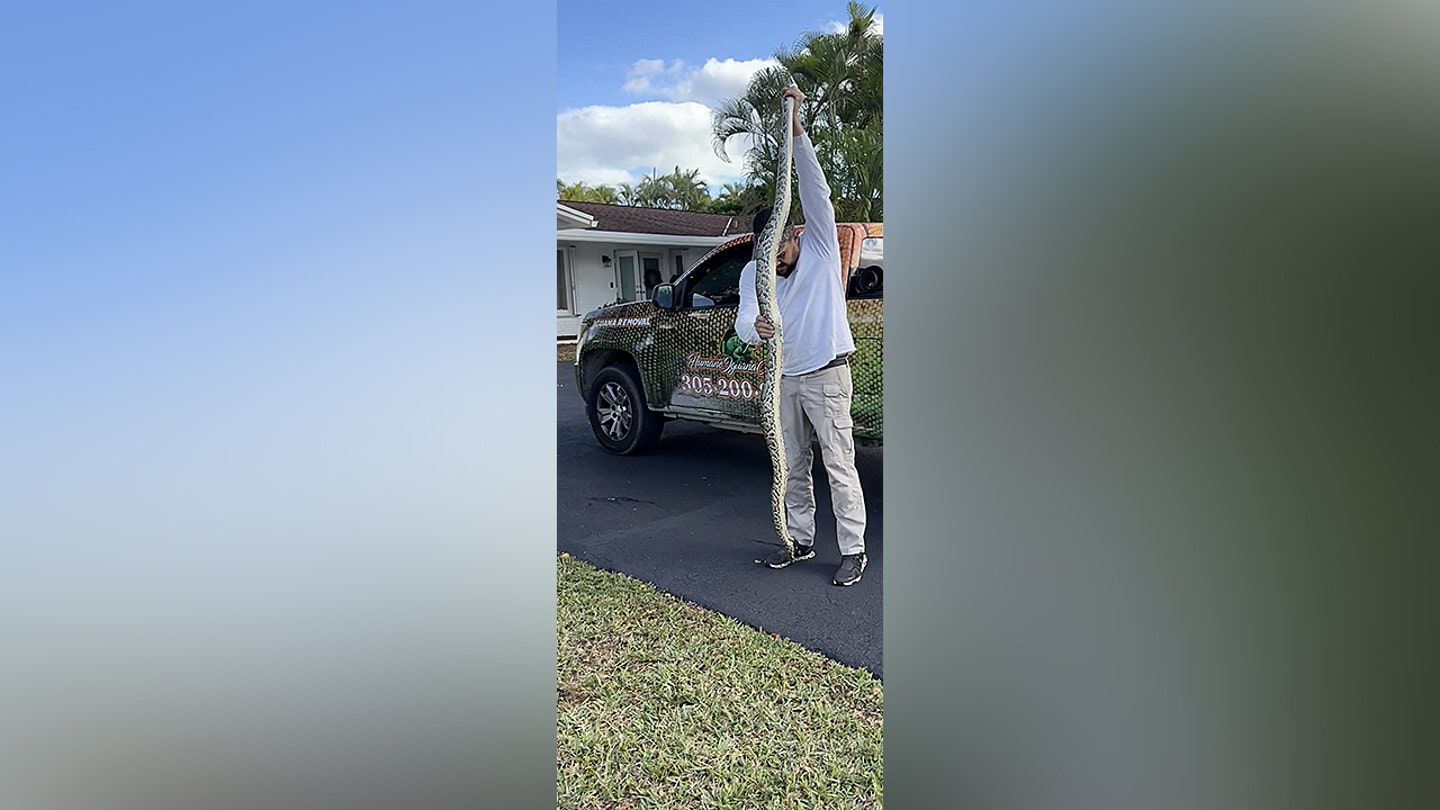 Six-foot python found hiding in palm tree near Miami home on Christmas ...